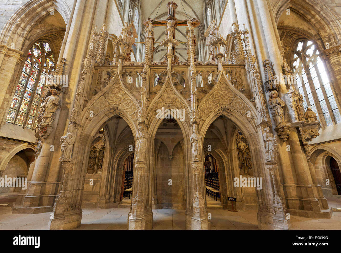 Gothic rood screen with triumphal cross group Halberstadt Cathedral St ...