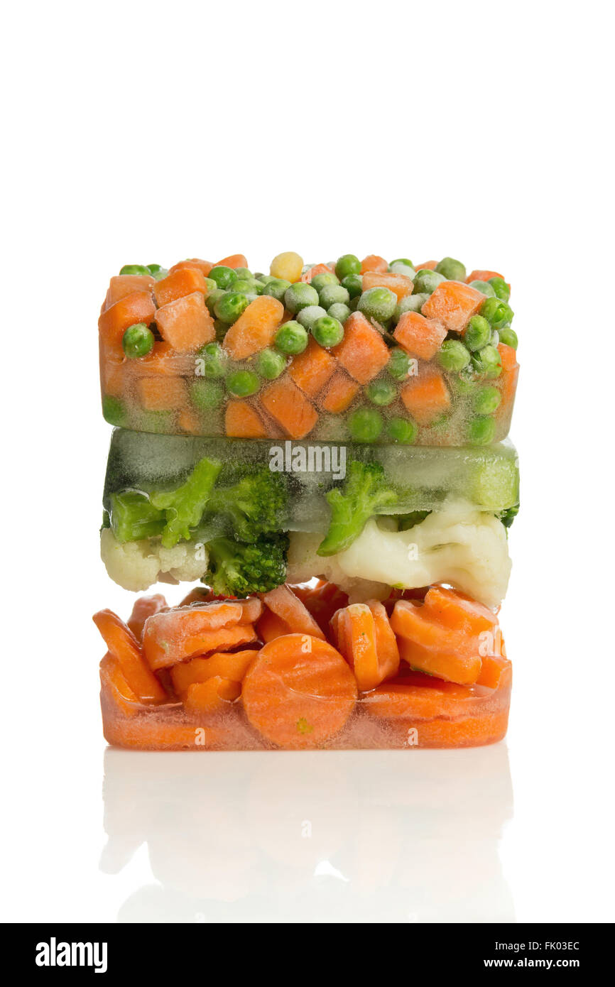 Blocks of frozen vegetables Stock Photo - Alamy