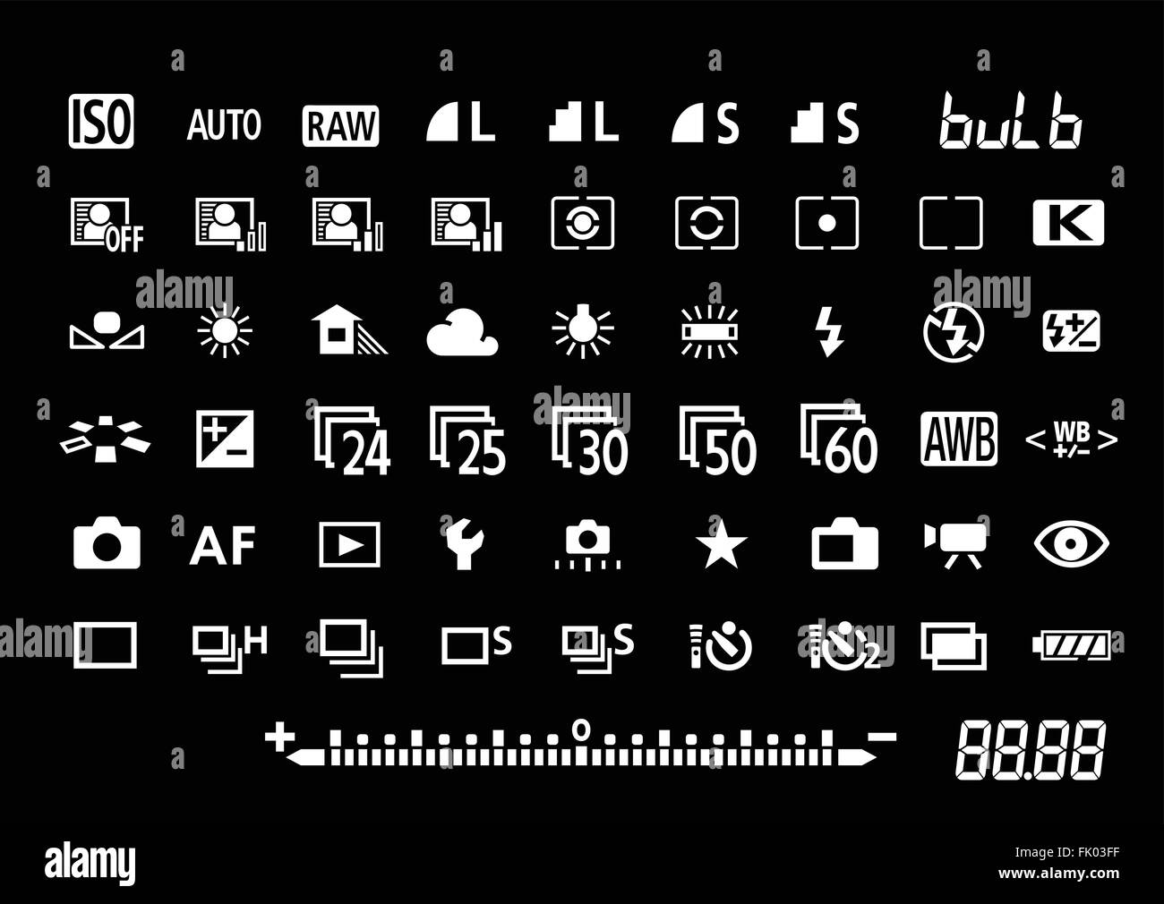 Camera settings symbols Stock Vector Image & Art - Alamy