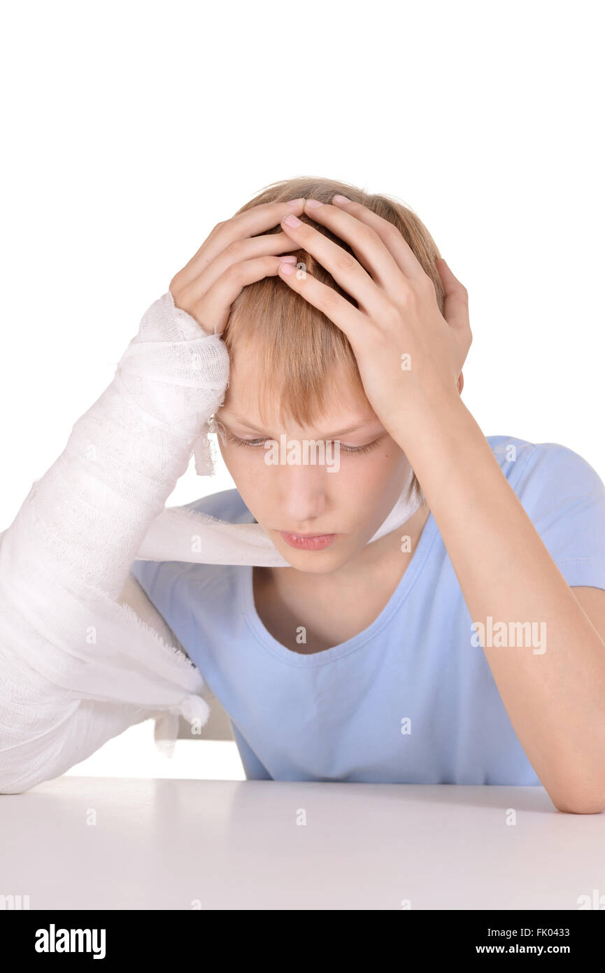 boy with a broken arm Stock Photo - Alamy