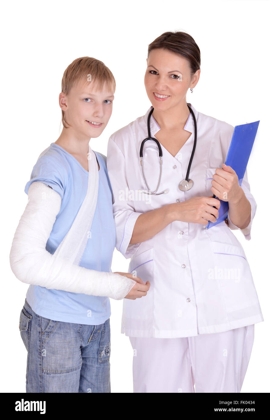 Doctor and young boy Stock Photo - Alamy