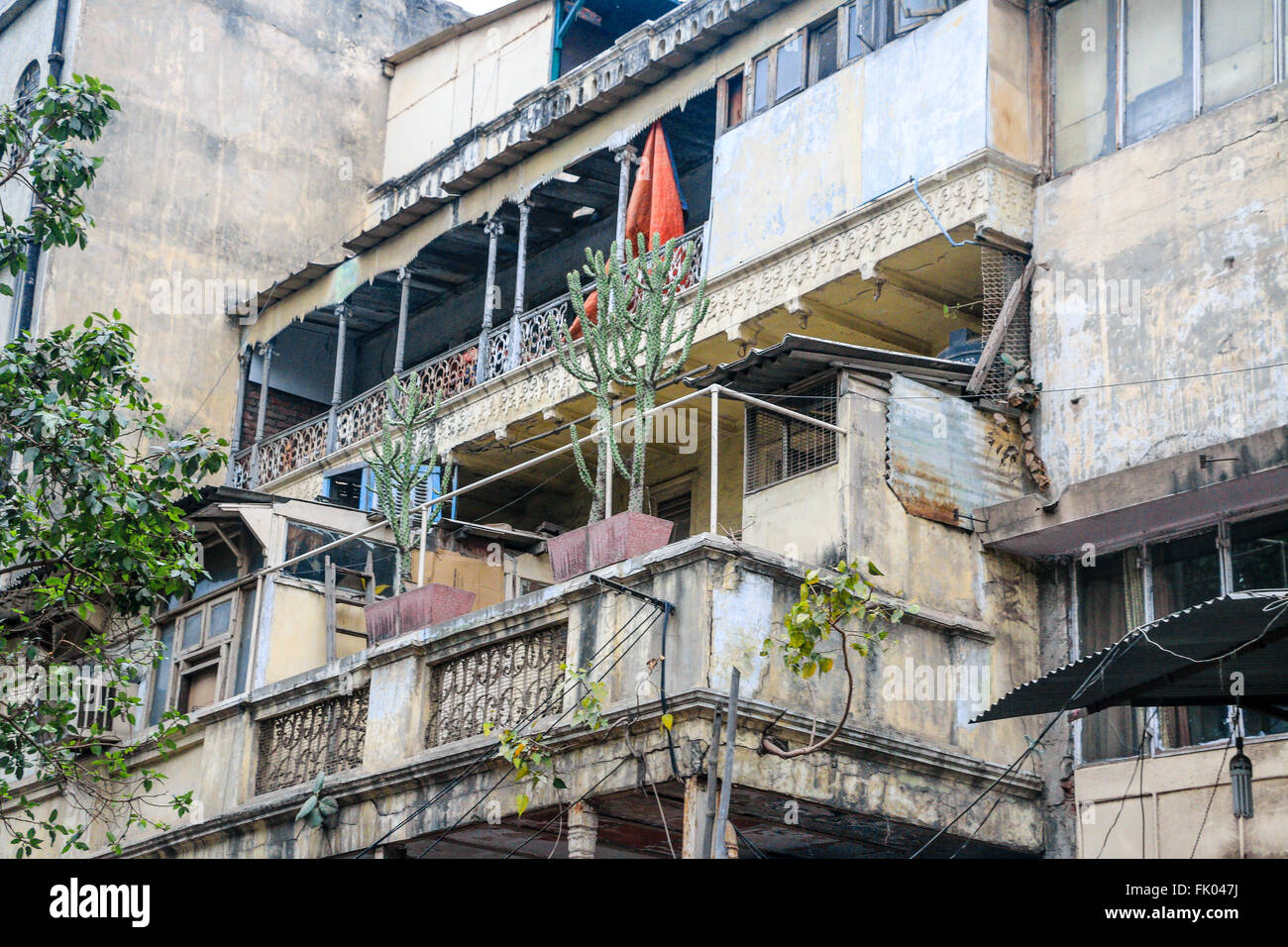 Houses showing poverty and squalor in Old Delhi, India, Asia Stock ...