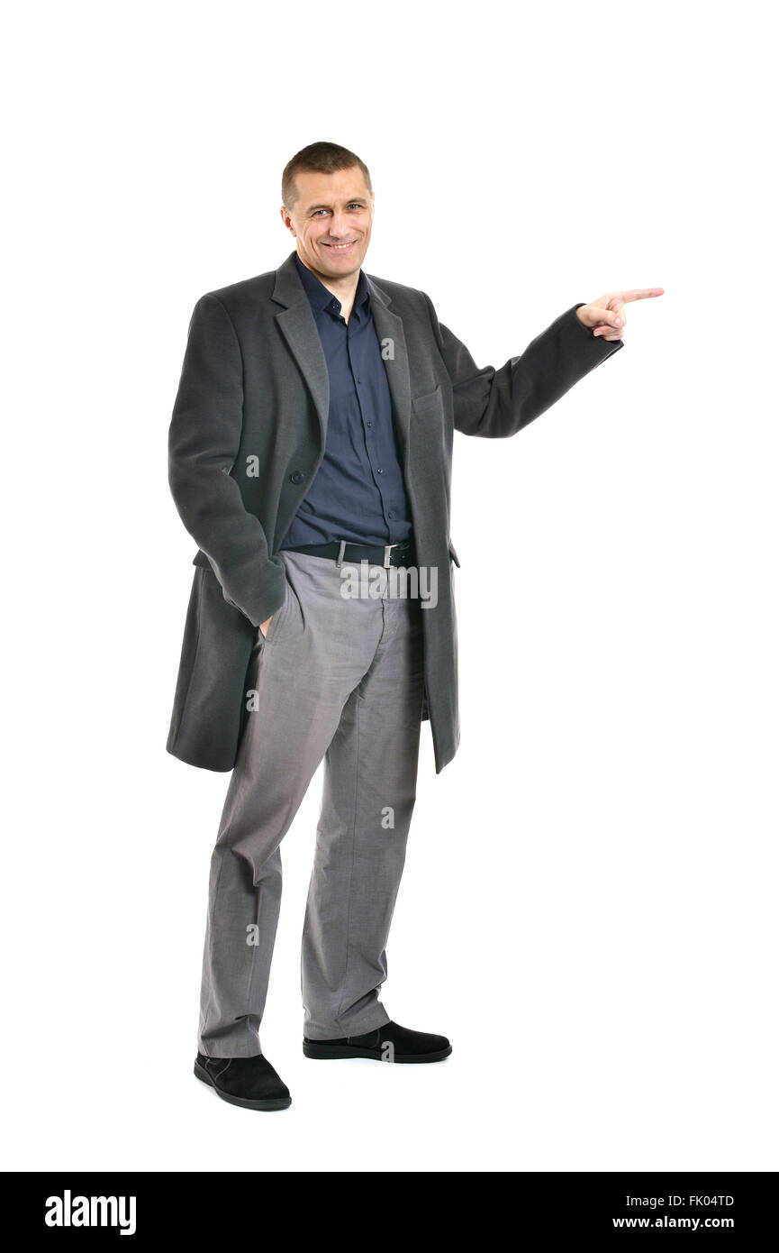 attractive man pointing Stock Photo - Alamy