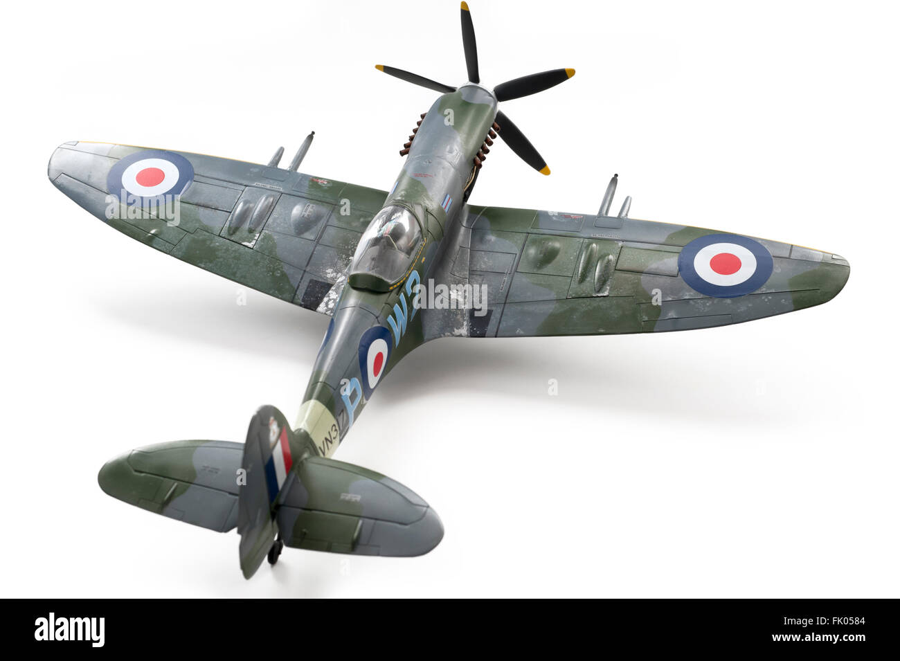 Supermarine Spitfire Mk24, WW11, RAF markings. 1:32 fine scale model on white studio background ...