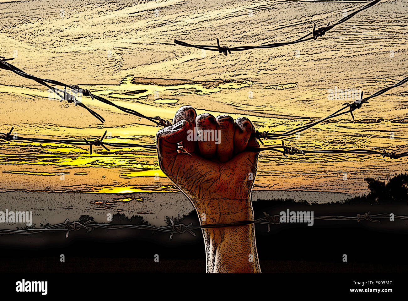 Prisoner War In Barbed Wire Stock Photos & Prisoner War In Barbed Wire ...