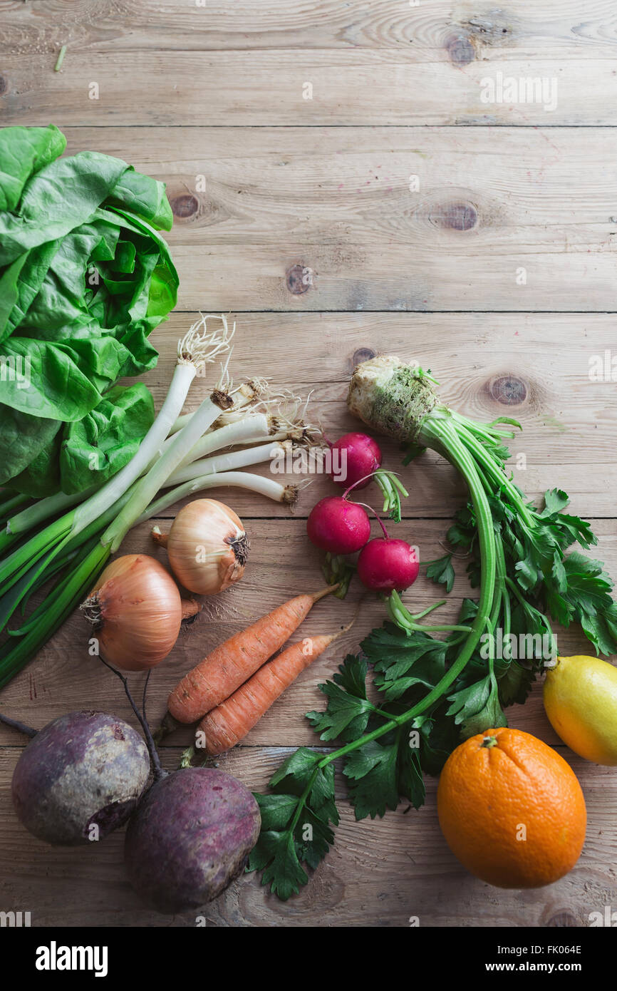 Selection of fresh fruits and vegetables Stock Photo - Alamy