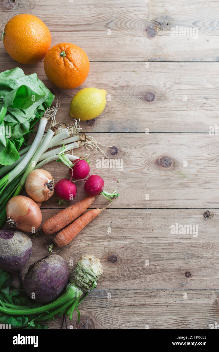 Selection of fresh fruits and vegetables Stock Photo - Alamy