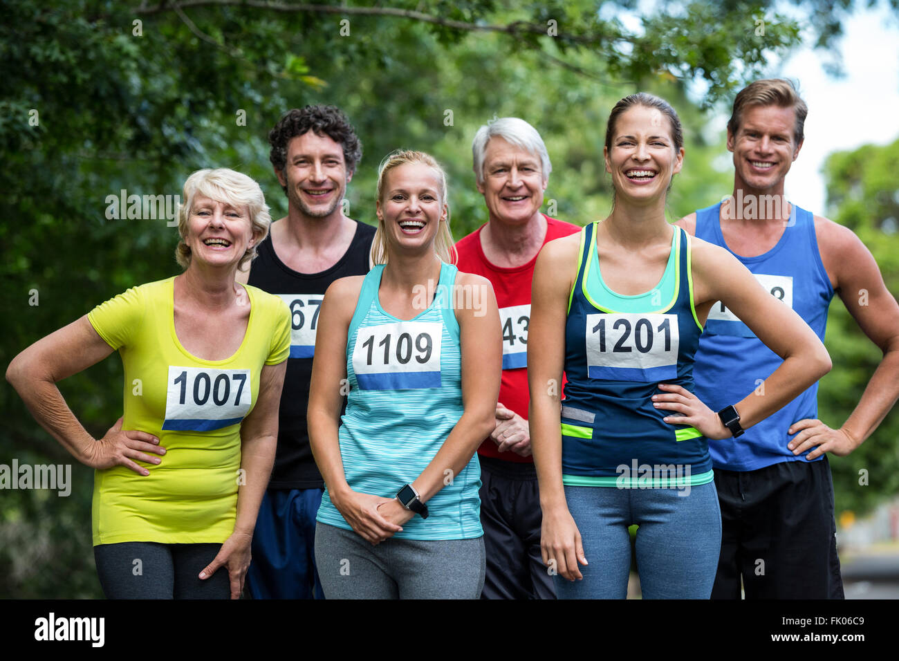 Marathon athletes posing Stock Photo - Alamy