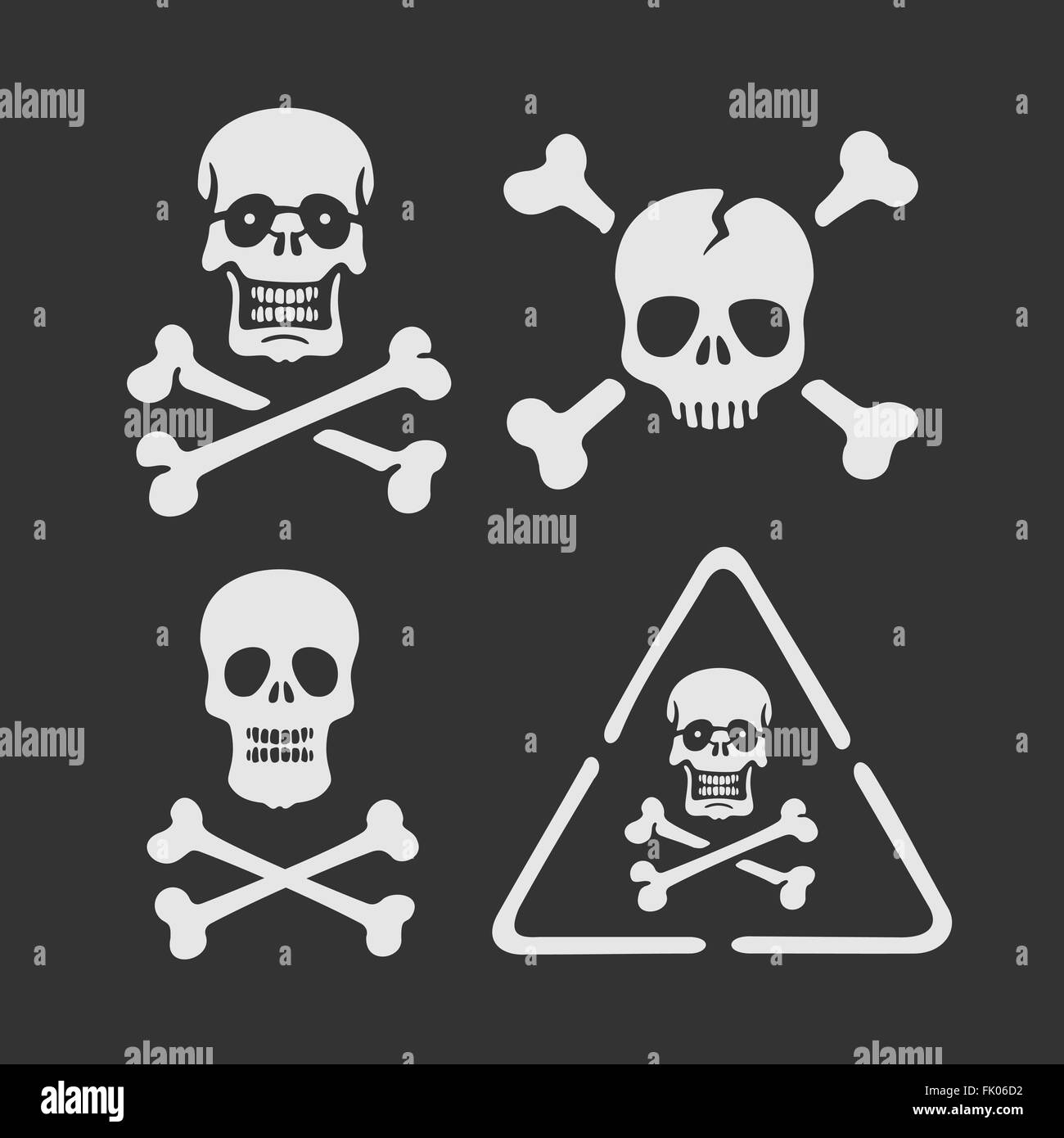 Set of vector symbols Skull Stock Vector Image & Art - Alamy