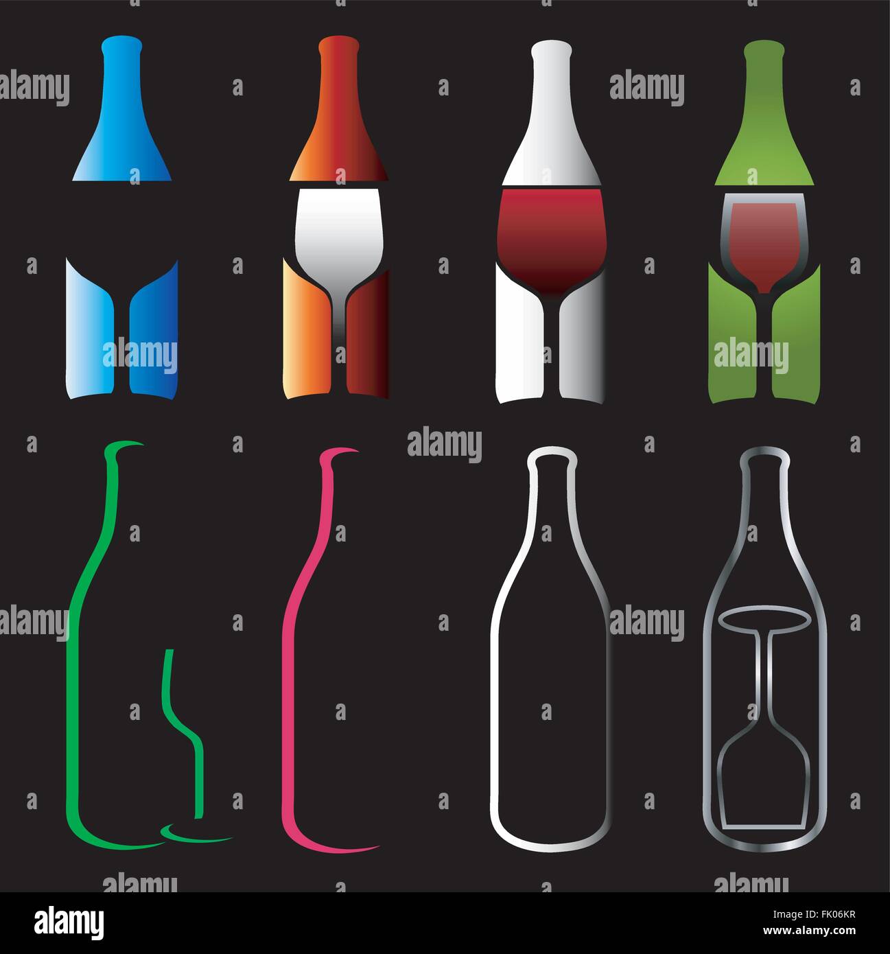 Bottles And Glasses Spirits Stock Vector Image And Art Alamy