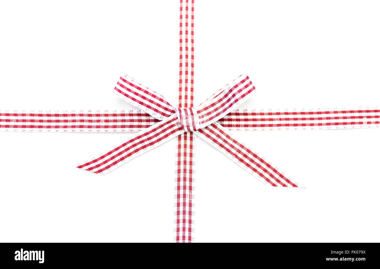 red checkered ribbon and bow isolated on white background Stock Photo ...