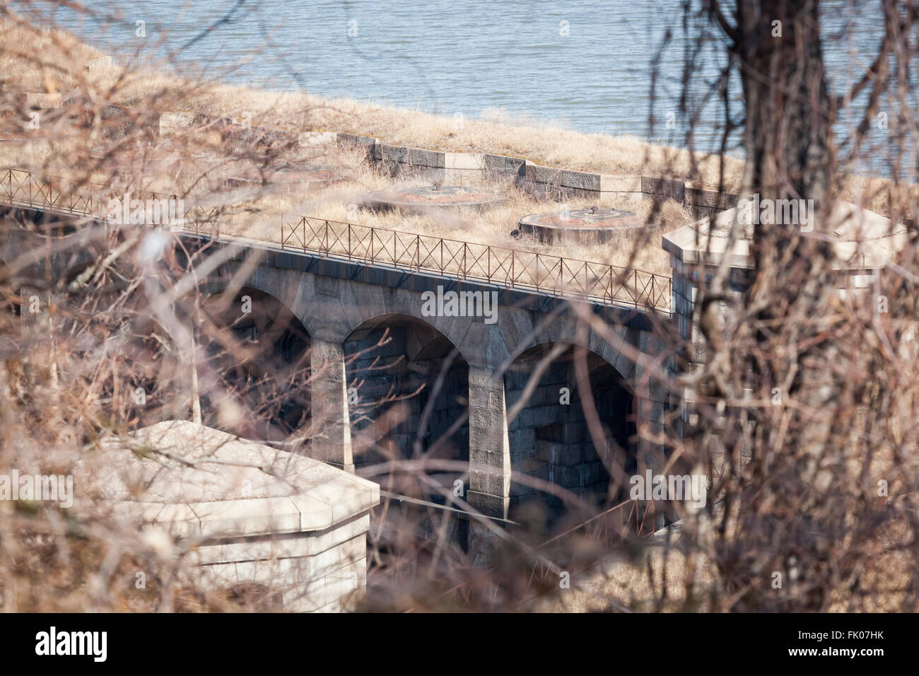 A portion of the Battery Weed at Fort Wadsworth is seen through the ...