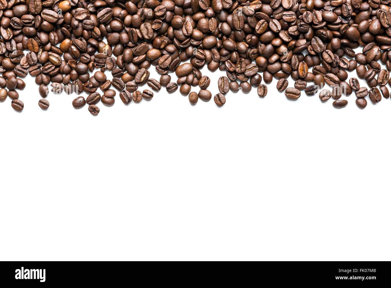 coffee beans stripe isolated on white background Stock Photo - Alamy