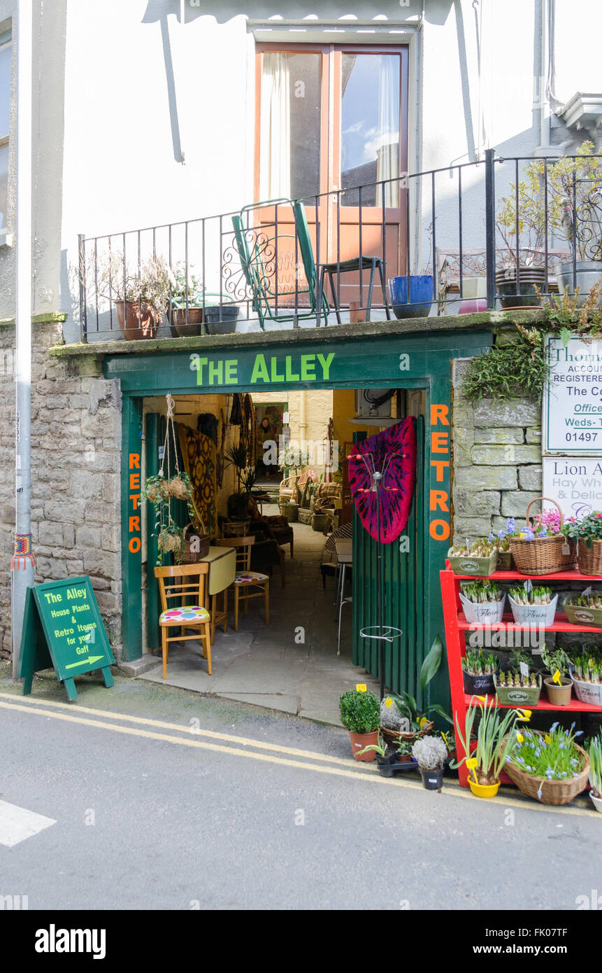 The Alley plant and retro shop in Hay-on-Wye Stock Photo - Alamy