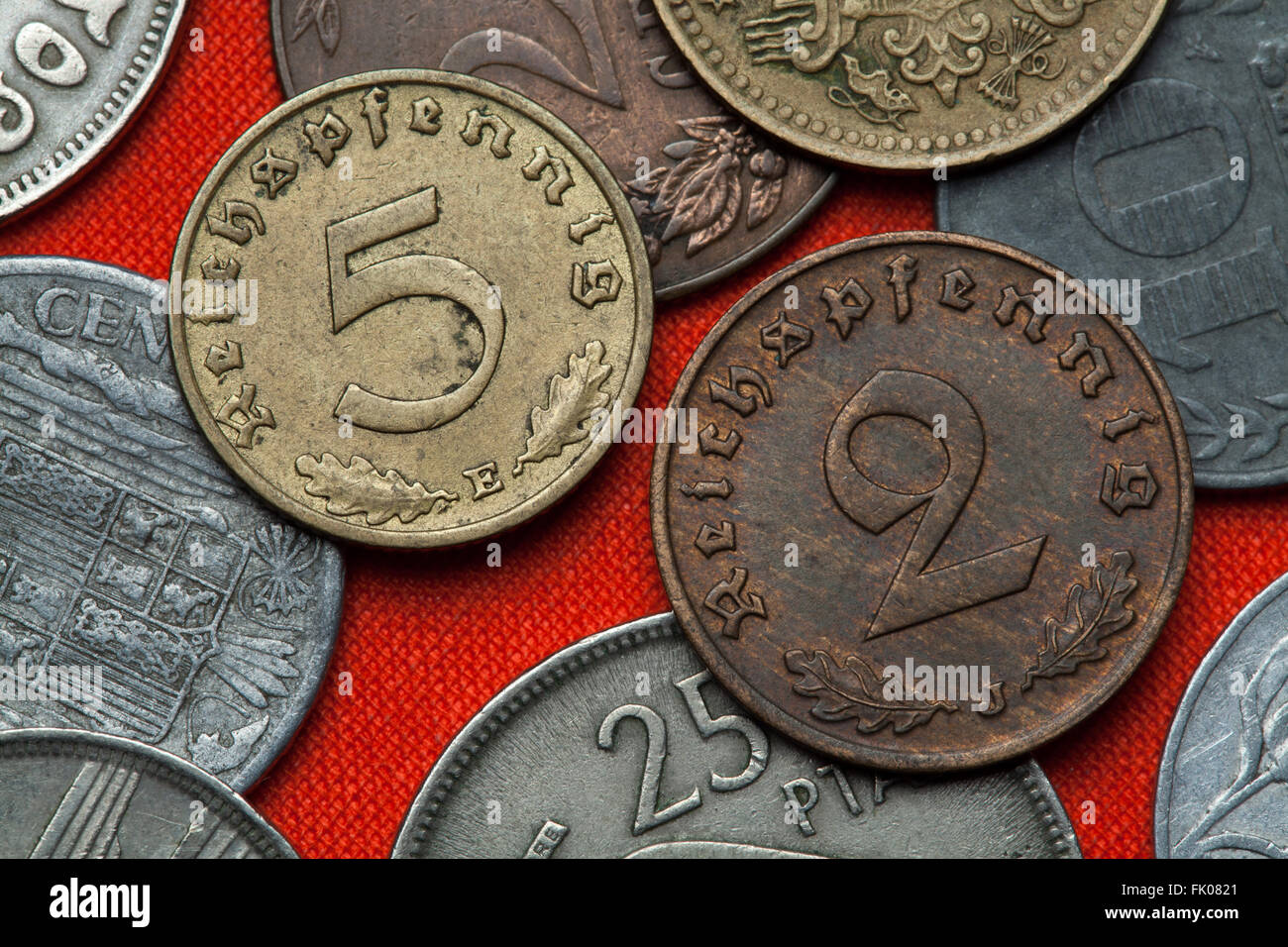 Coins of Nazi Germany. German Reichspfennig coins (1938 Stock Photo - Alamy