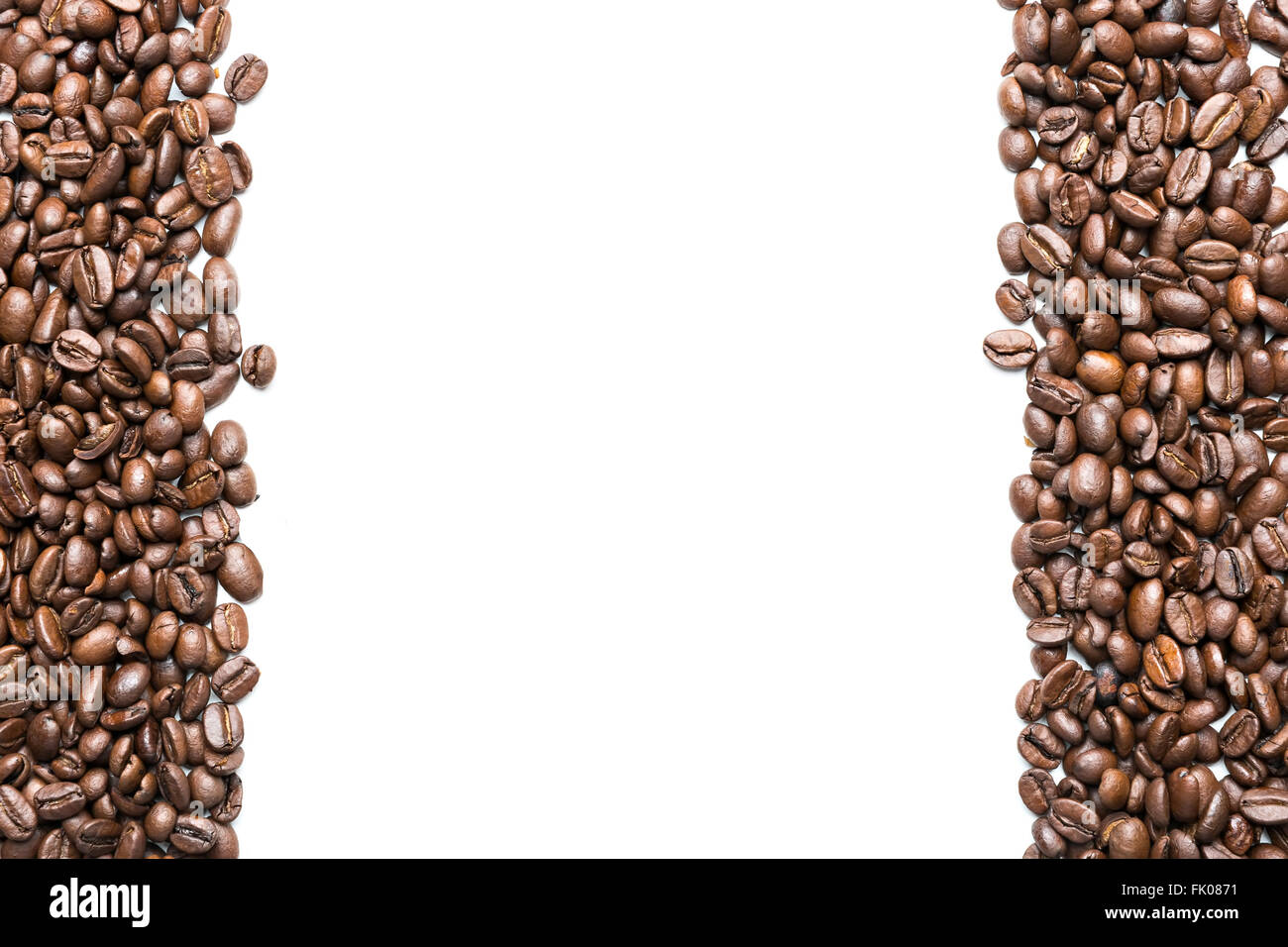 coffee beans stripes isolated on white background Stock Photo - Alamy