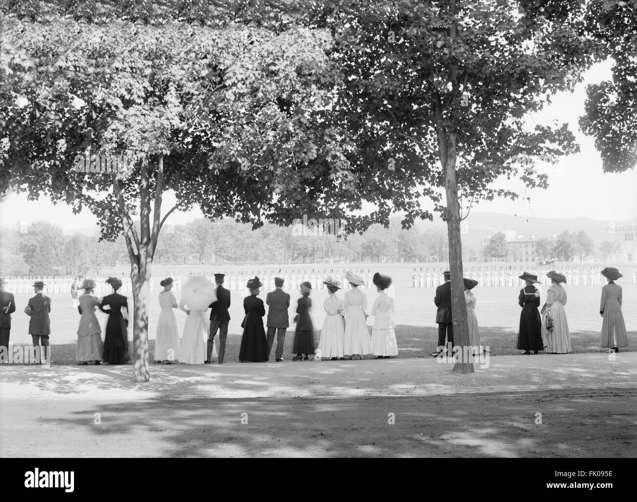 Group of People viewing U.S. Corps of Cadets at Parade Grounds, West ...