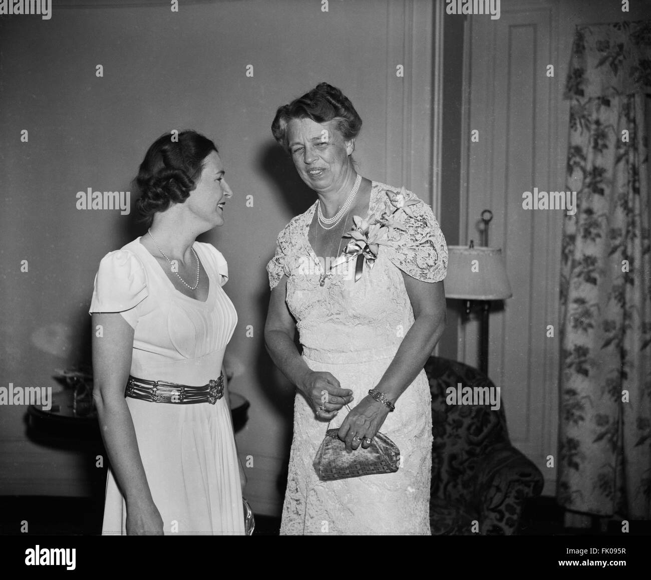 U.S. First Lady Eleanor Roosevelt Speaking with Mrs. Thomas E. Dewey ...