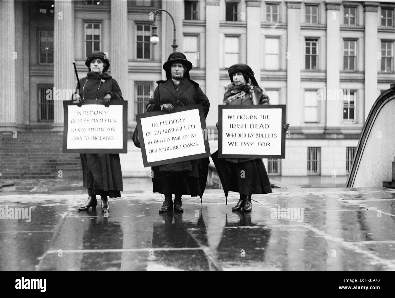 Three Women protesting against United States support of the English ...