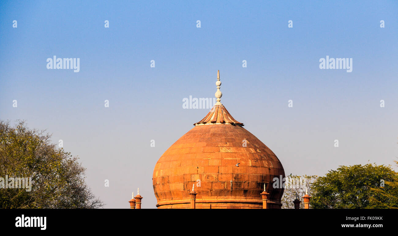 Minaret Red Fort, ,Taj Mahal, UNESCO World Heritage Site, Agra,Uttar ...