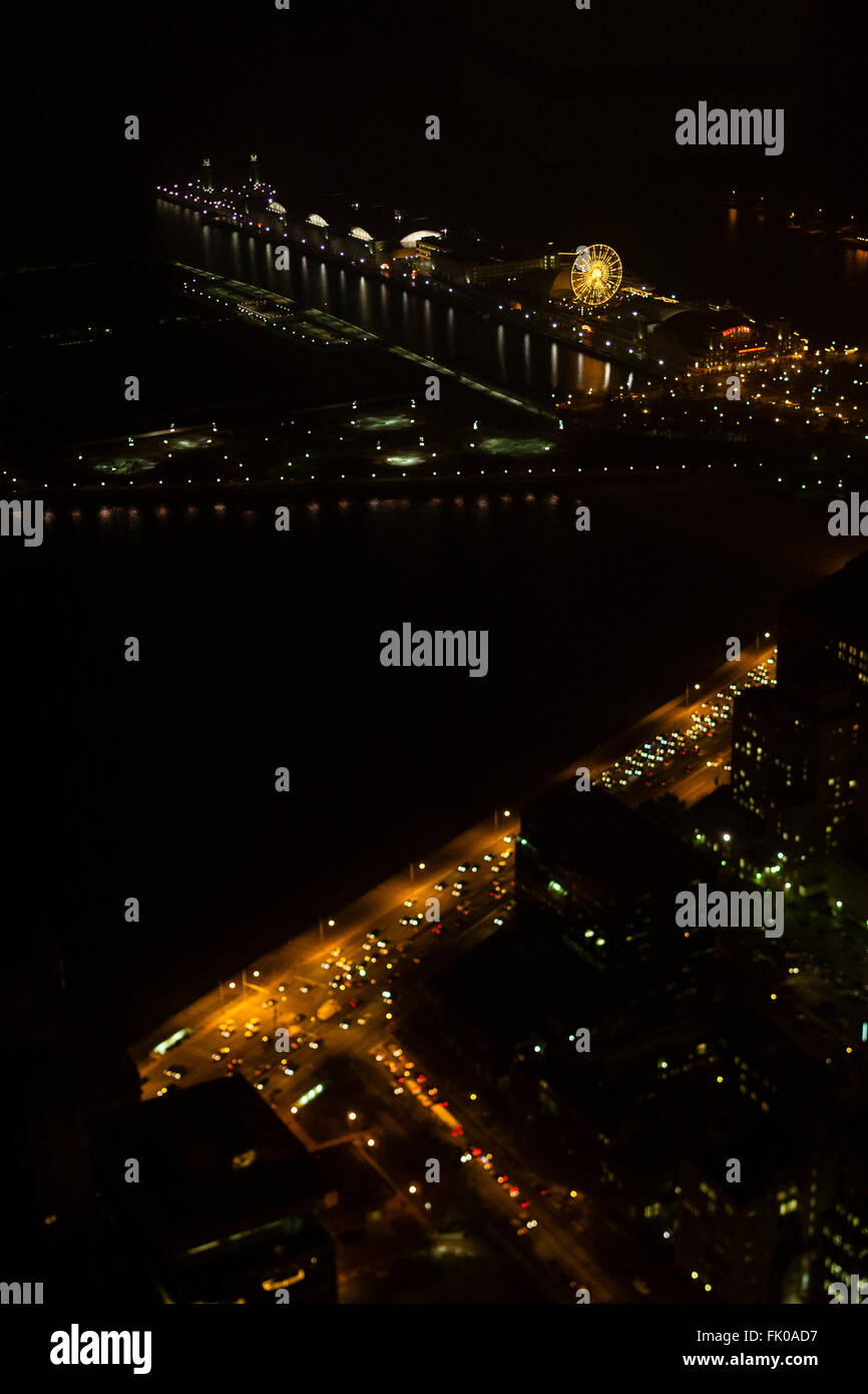 City at night from the air hi-res stock photography and images - Alamy