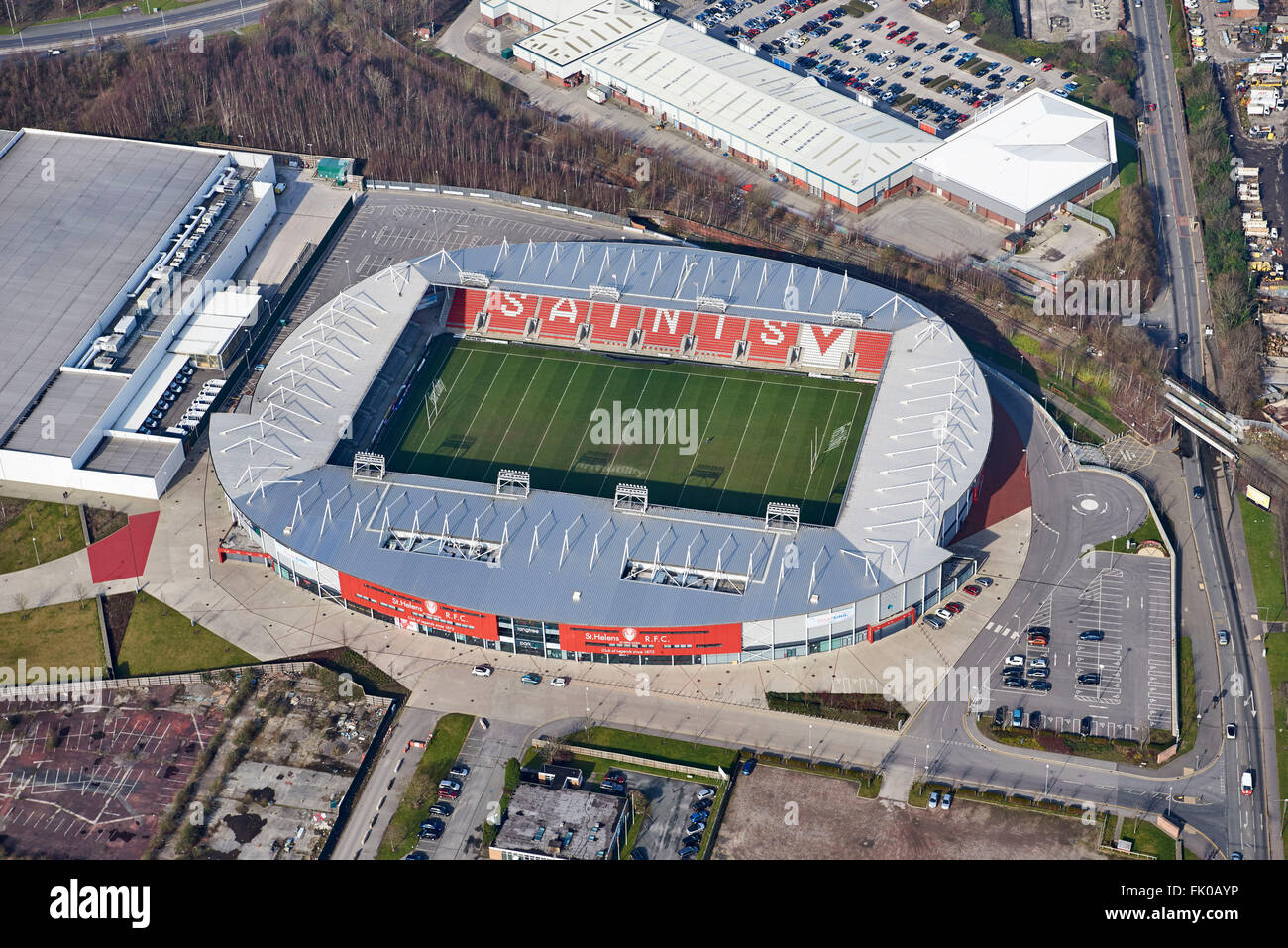 Saint Helens "Saints" rugby stadium, NW England, UK Stock Photo - Alamy