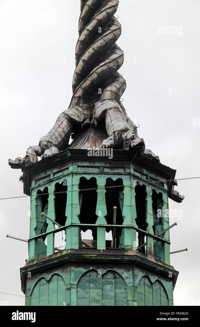Dragon spire of the The Stock Exchange, Borsen, Copenhagen, Denmark ...