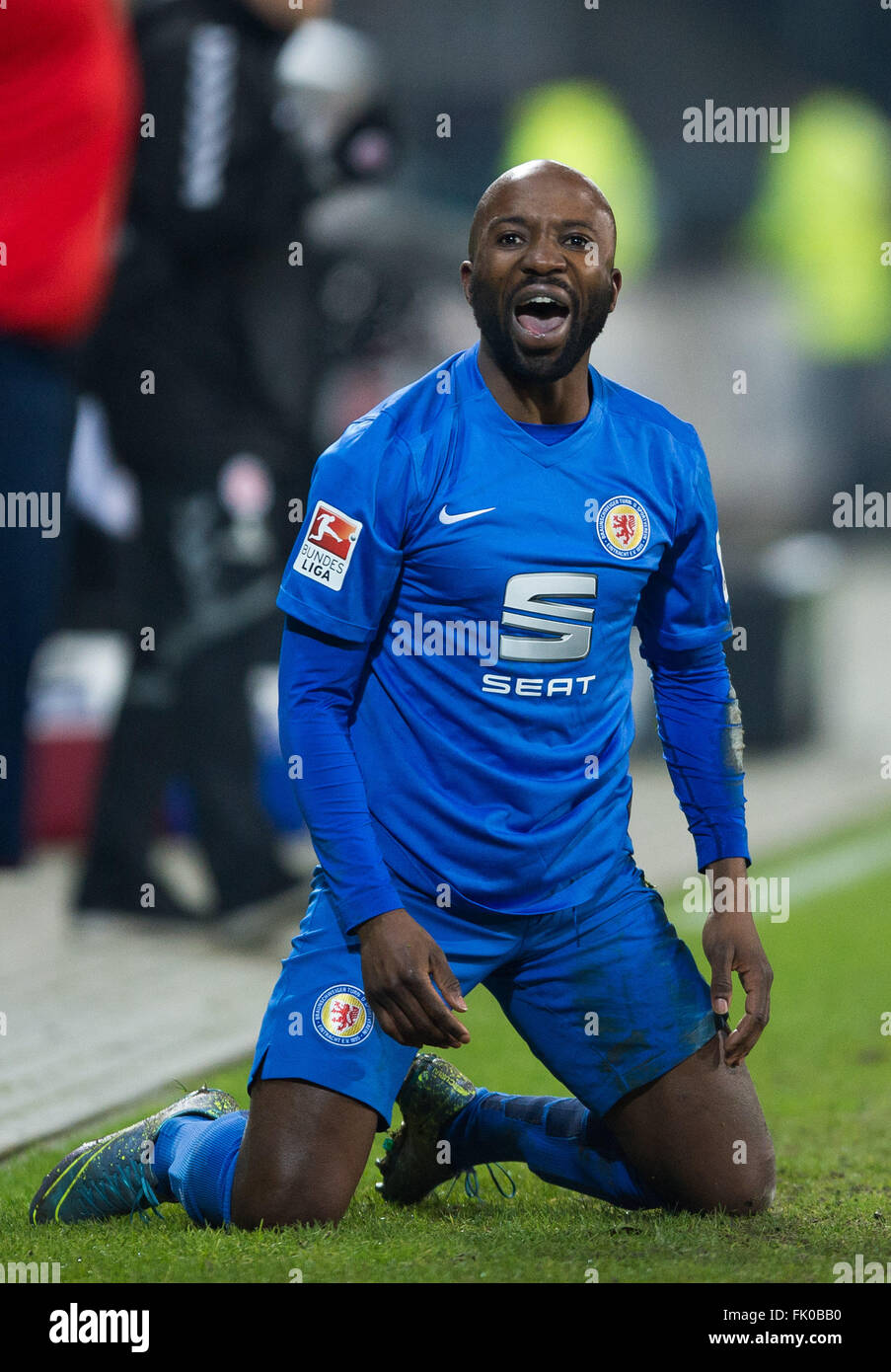 Hamburg, Germany. 3rd Mar, 2016. Braunschweigs Domi Kumbela during the ...