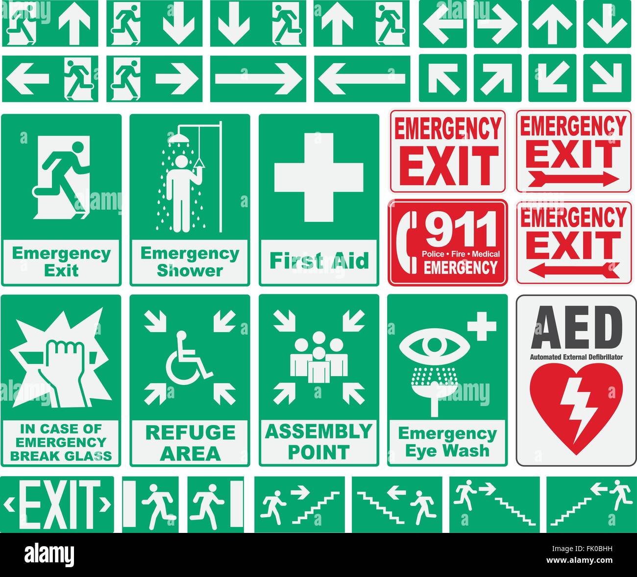 Emergency Evacuations Signs Stock Vector Image & Art - Alamy