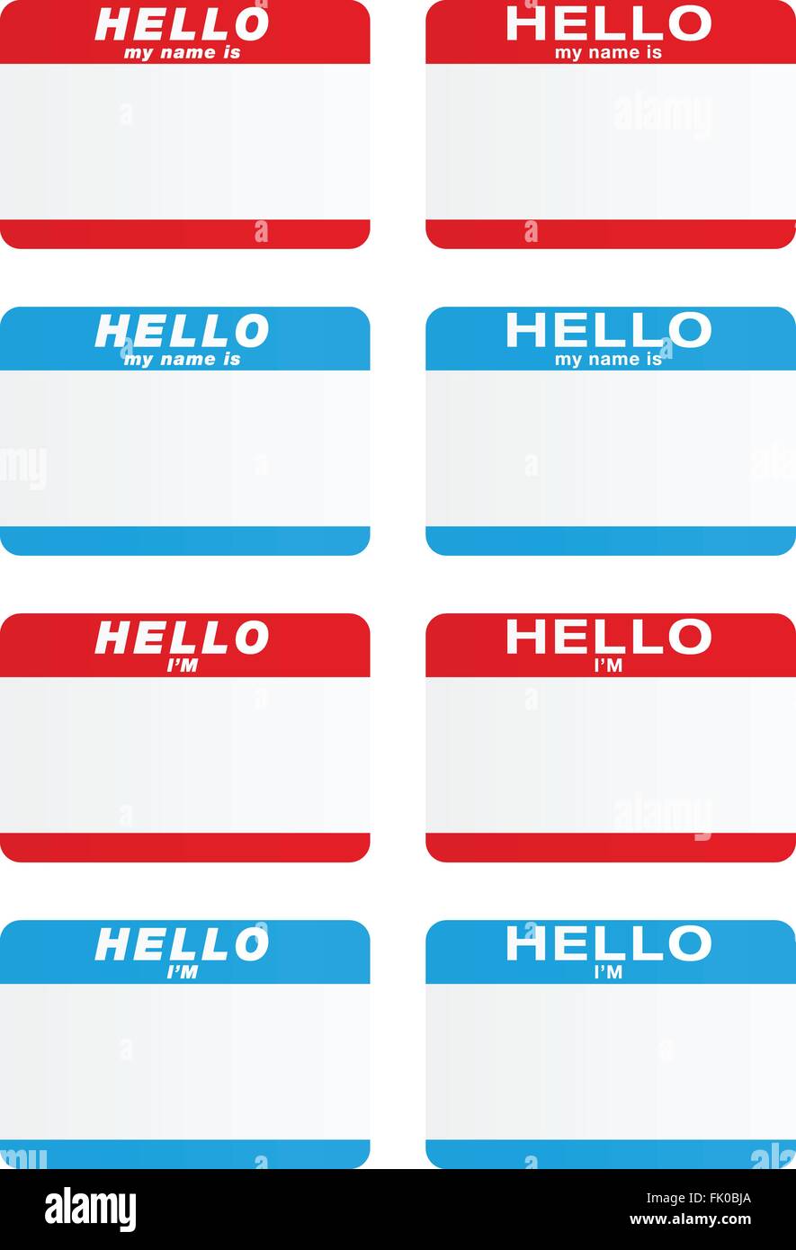 Stickers - Hello my name is Stock Vector Image & Art - Alamy