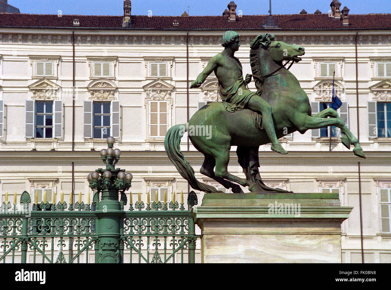 Italy, Piedmont, Turin, Palazzo Reale, Royal Palace, Dioscuri Statue ...