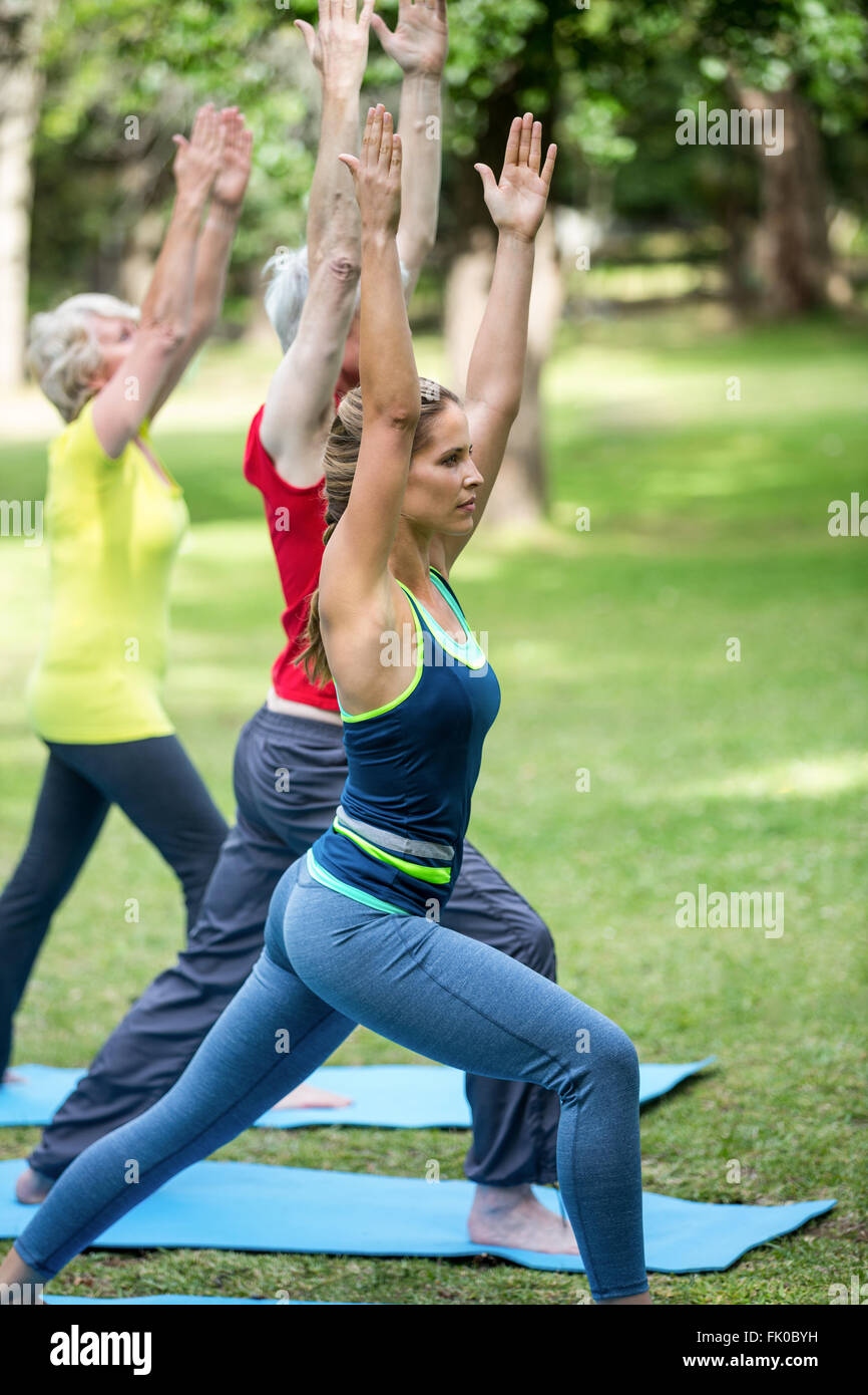 Fitness class stretching Stock Photo - Alamy