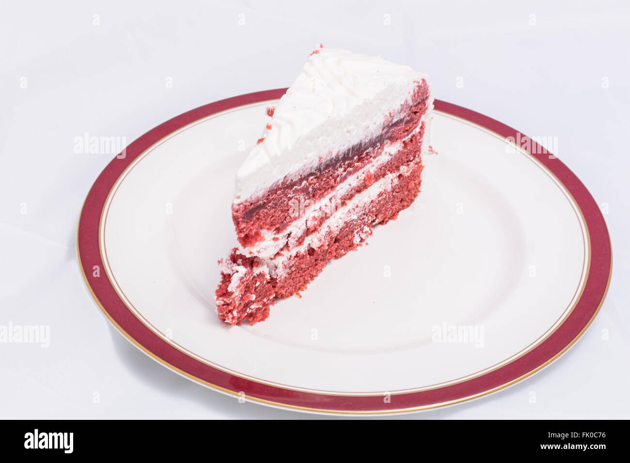 Red velvet cake is very dramatic looking with its bright red color ...