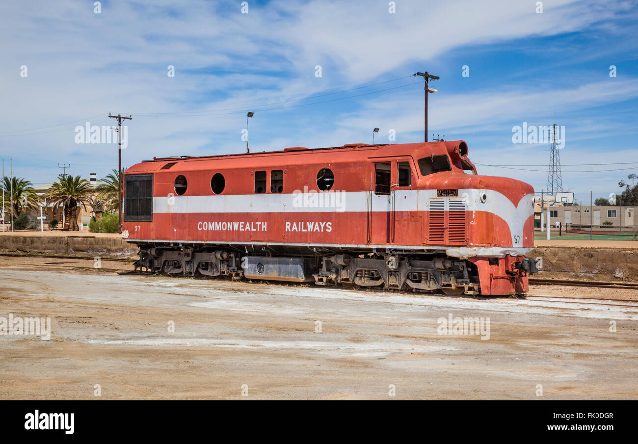 old Ghan locomotive at Marree station, South Australia. The Old Ghan ...