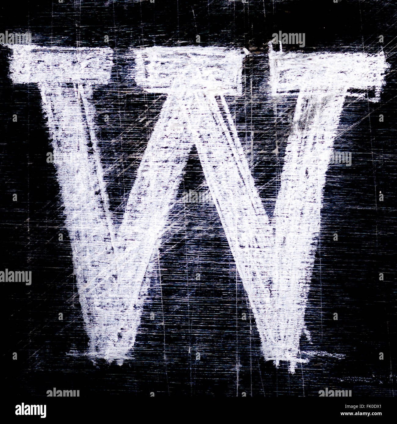 Chalkboard letter W Stock Photo - Alamy