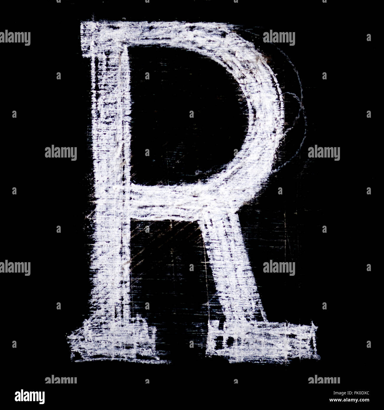 Chalkboard letter R Stock Photo - Alamy