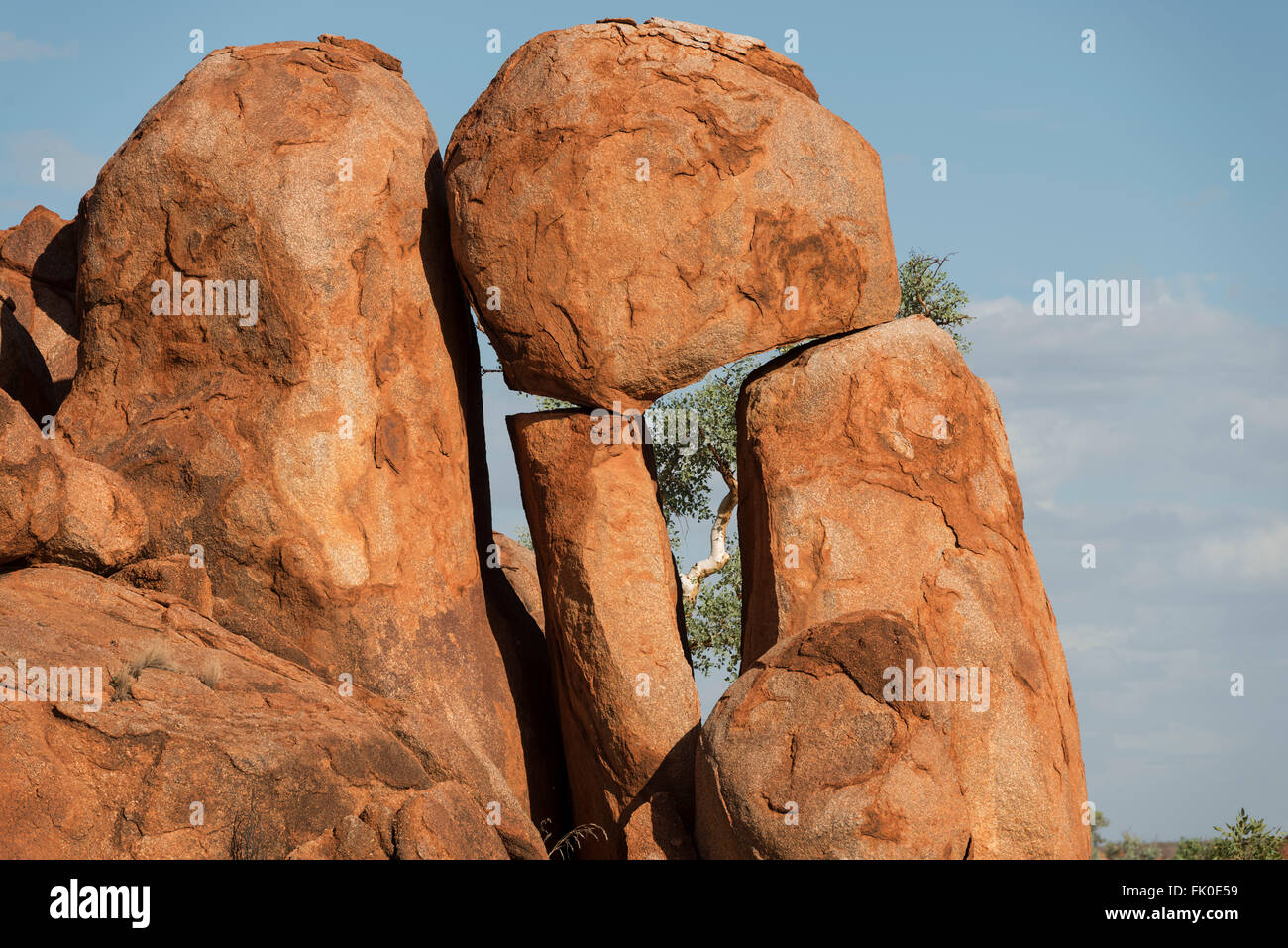Granite boulders formed millions of years ago in the Devils Marbles ...