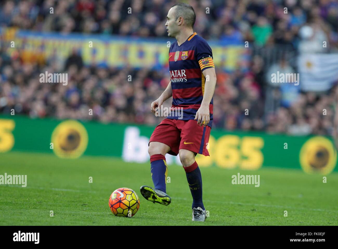 Andres Iniesta in action during the La Liga match FC Barcelona ...