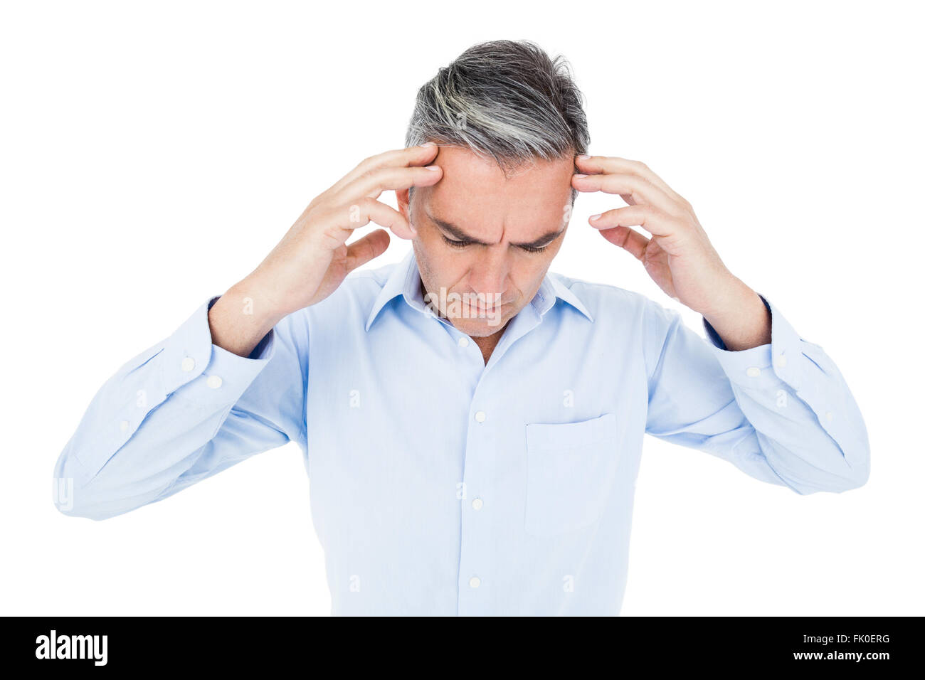 Worried businessman thinking Stock Photo - Alamy