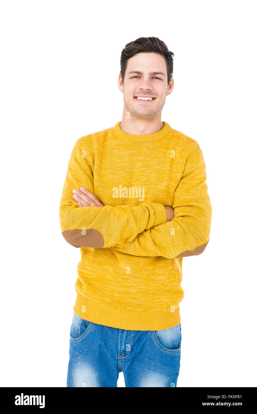 Man crossing arms isolated hi-res stock photography and images - Alamy