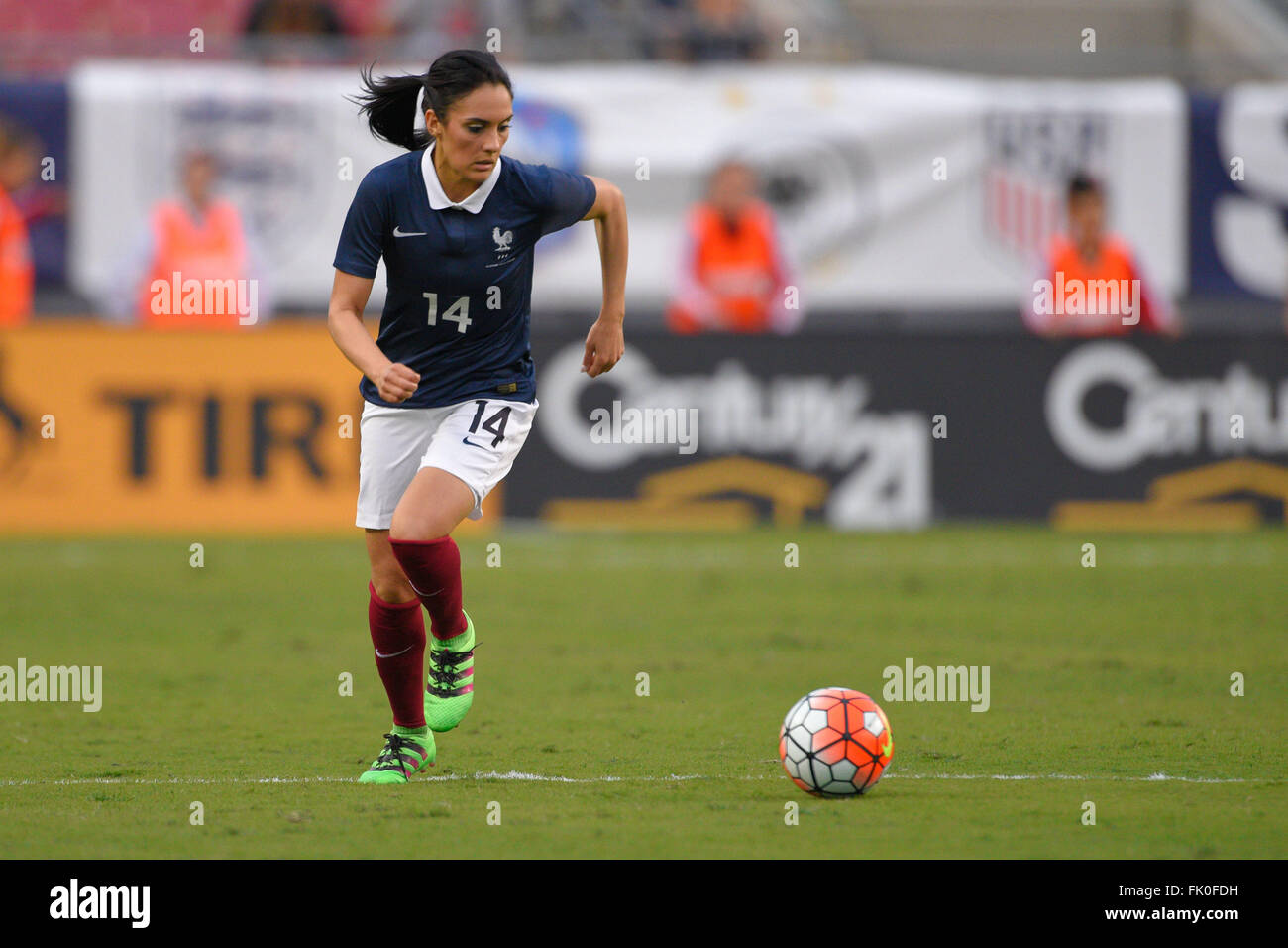Tampa, Florida, USA. 3rd Mar, 2016. French forward Louisa Necib (14) in ...