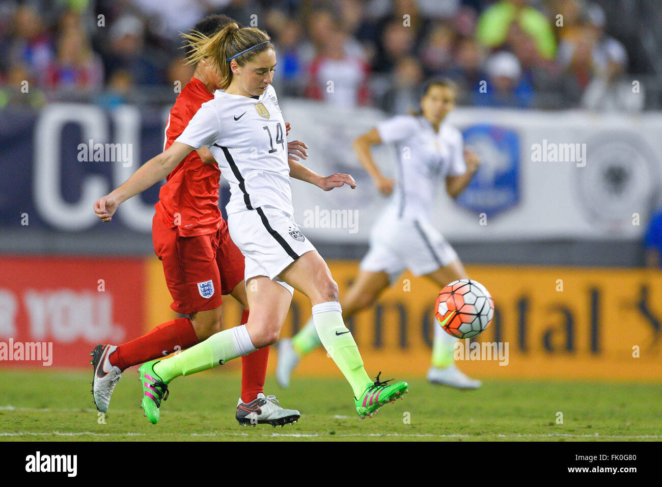 Tampa, Florida, USA. 3rd Mar, 2016. US midfielder Morgan Brian (14 ...
