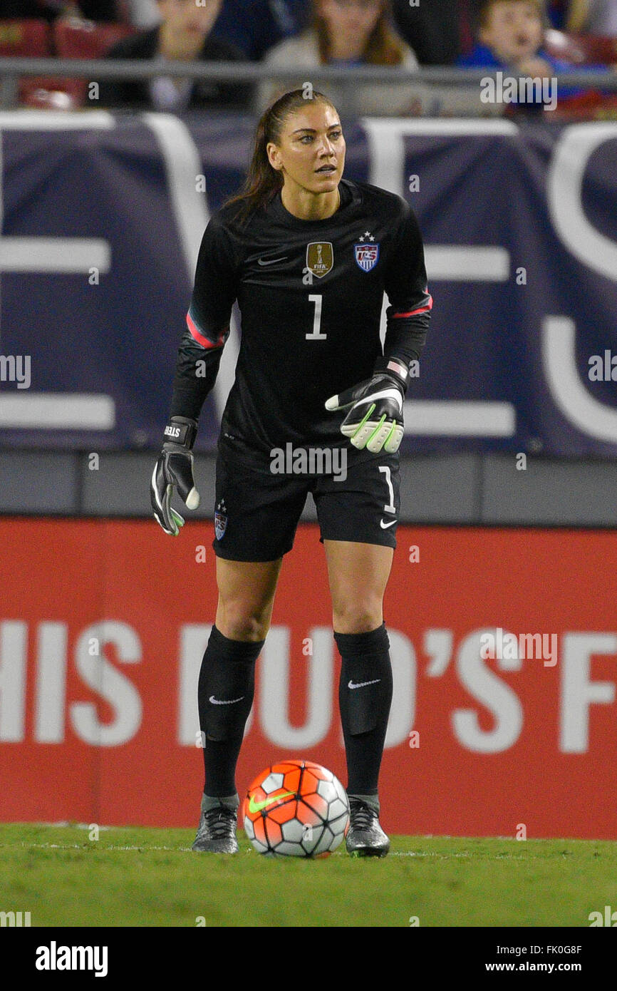 Tampa, Florida, USA. 3rd Mar, 2016. US Goalkeeper Hope Solo (1) during ...