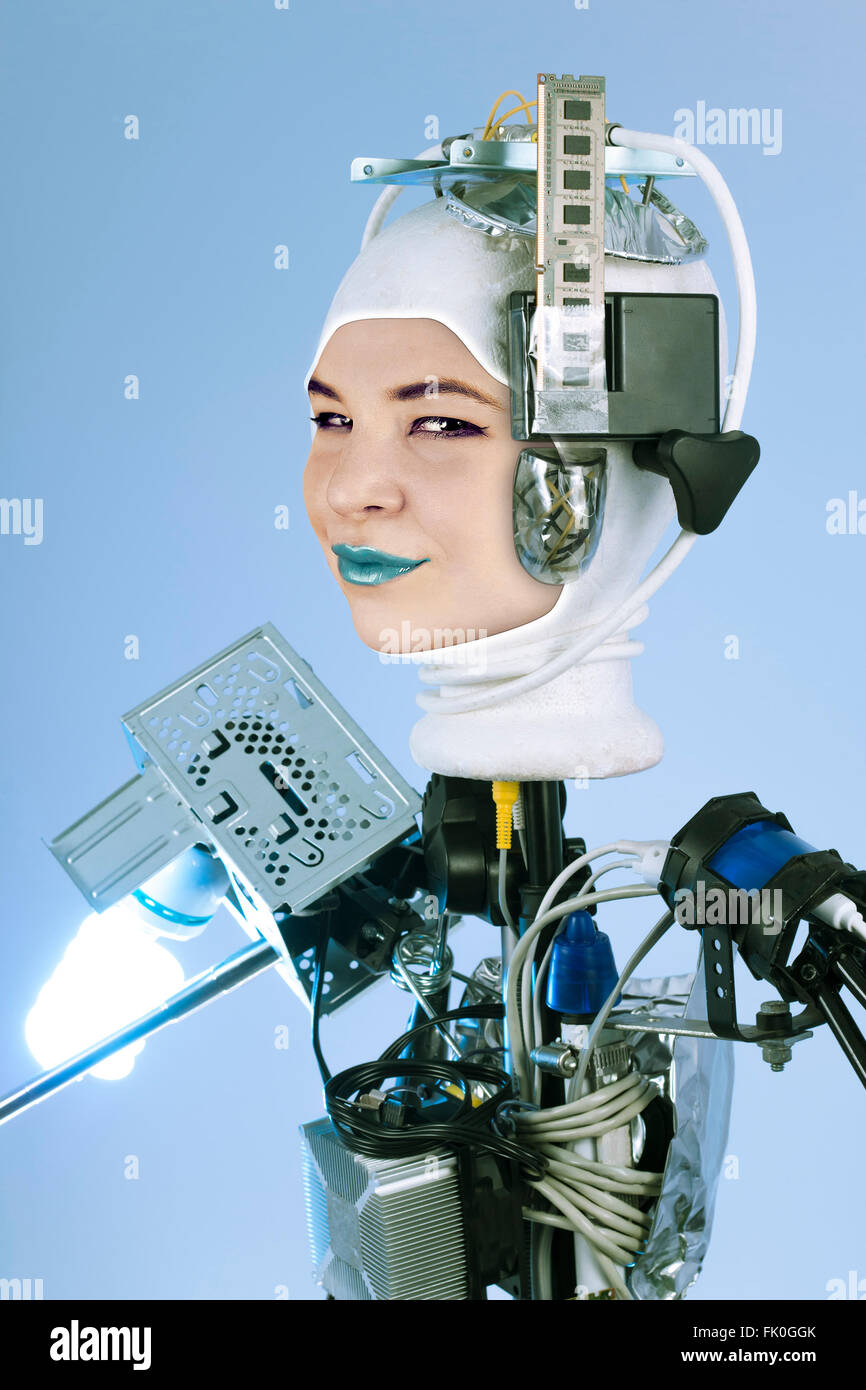 Human cyborg robot for futuristic artificial intelligence imagery Stock ...