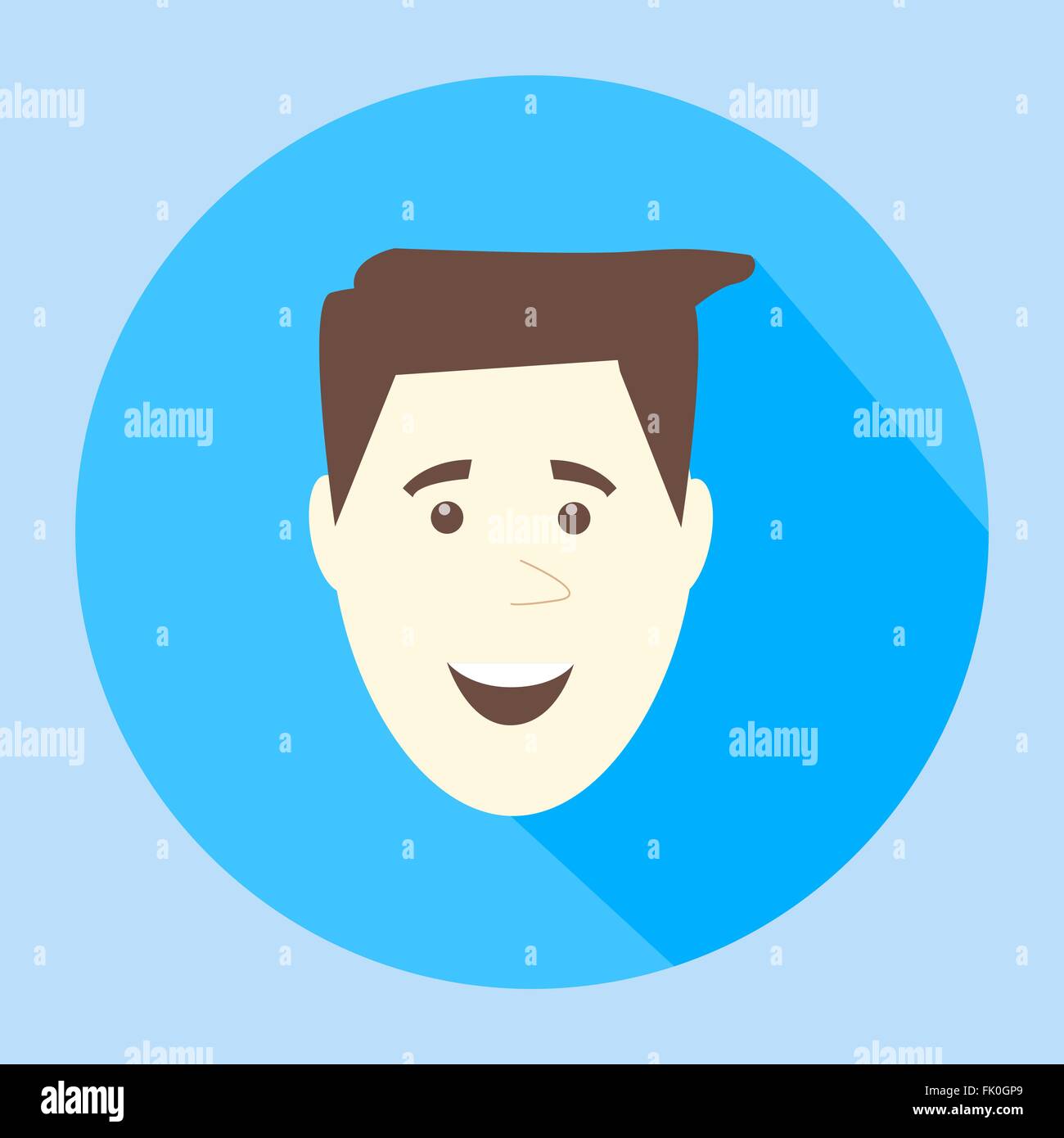 Color vector smile flat icon man face emotion Stock Vector Image & Art ...