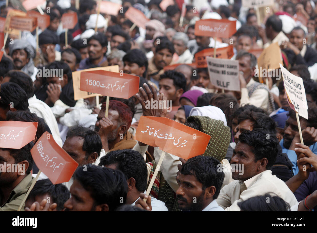 Lahore, Pakistan. 04th Mar, 2016. Thousands of Bonded Labor Liberation ...