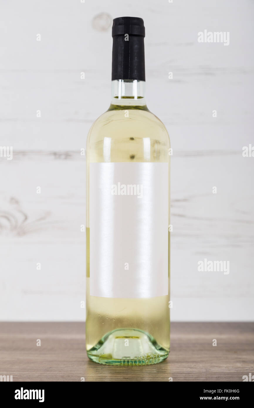 White Wine Bottle Stock Photo - Alamy