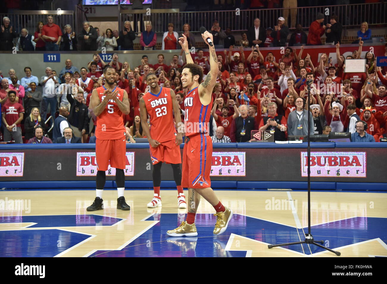 Feb. 3rd, 2016:.Seniors from Southern Methodist Mustangs guard Nic ...