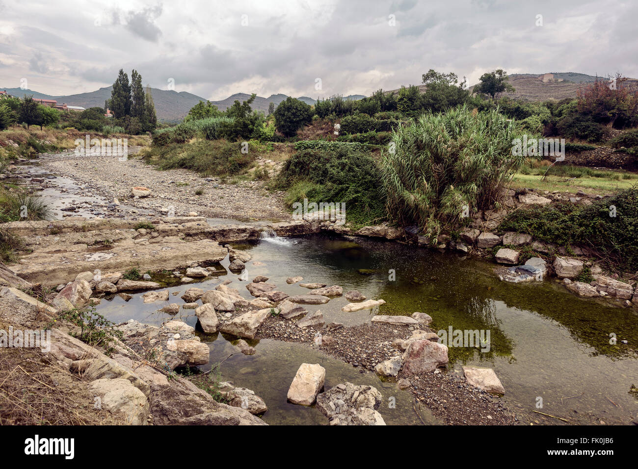 Dry river in the village of Igea, La Rioja, Spain Stock Photo - Alamy