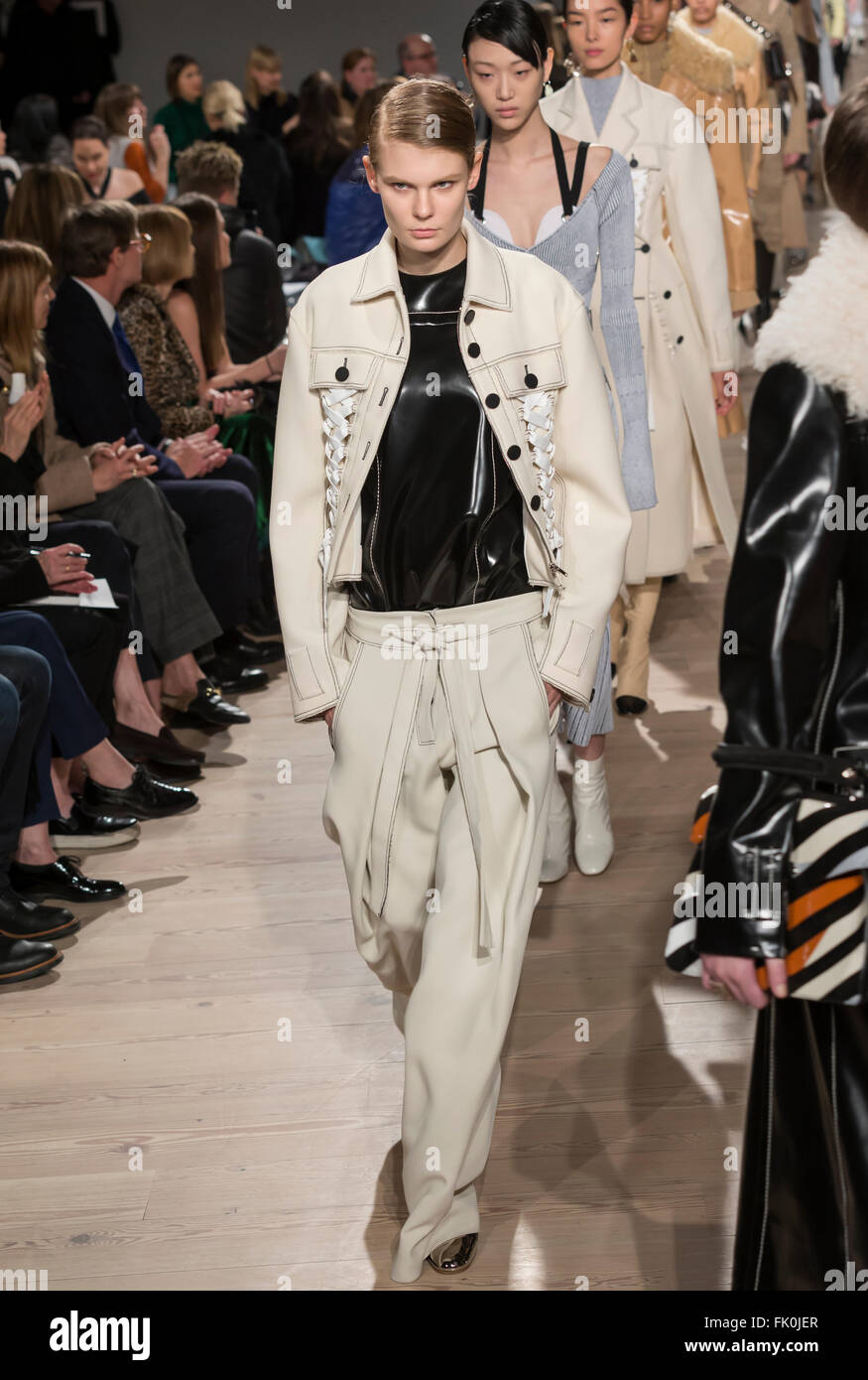 New York City, USA - February 17, 2016: Alexandra Elizabeth walks the ...